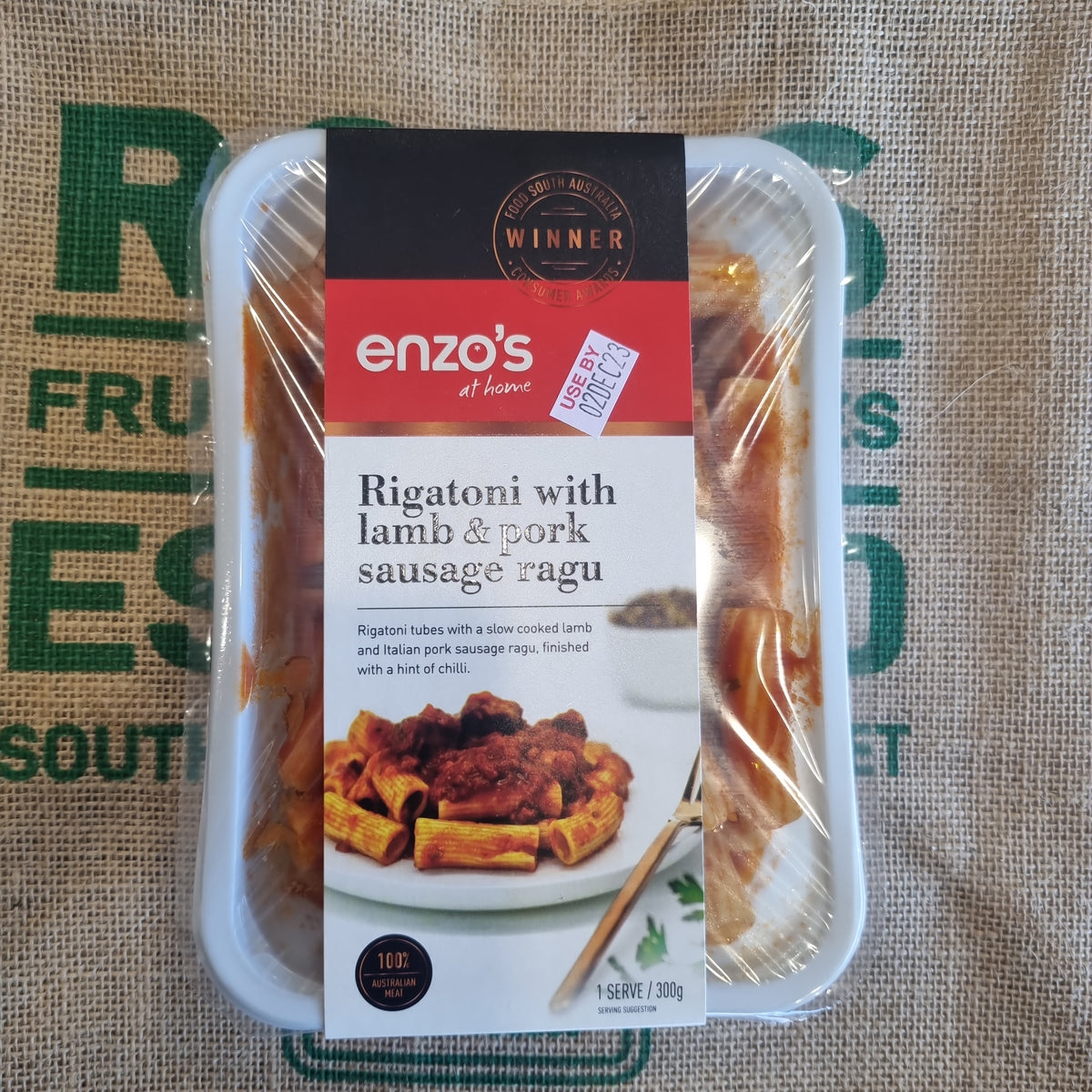 Pasta-Rigatoni with Lamb & Pork sausage ragu 300g – Rod's Fruit and Veg