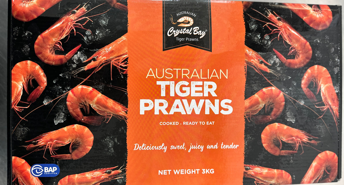 Prawns- Frozen 3kg ( Aussie Tiger Prawns) Value Box – Rod's Fruit and Veg