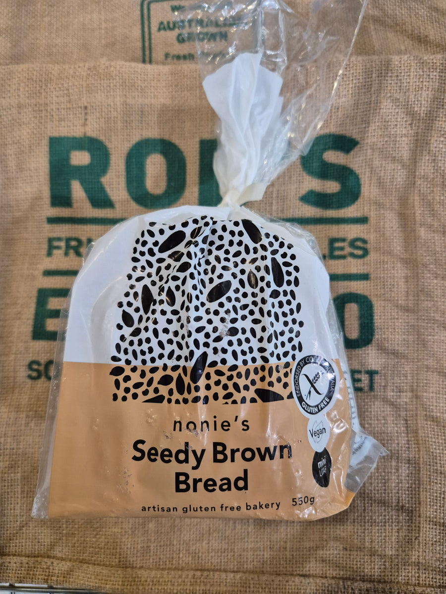 Bread - Seedy Brown, vegan, gluten free (frozen) – Rod's Fruit and Veg