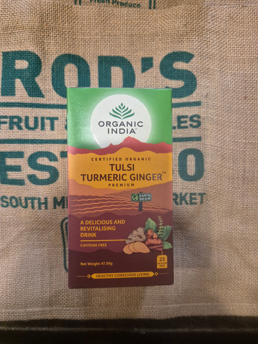 Tea - Tulsi Turmeric Ginger, Organic Tea – Rod's Fruit and Veg